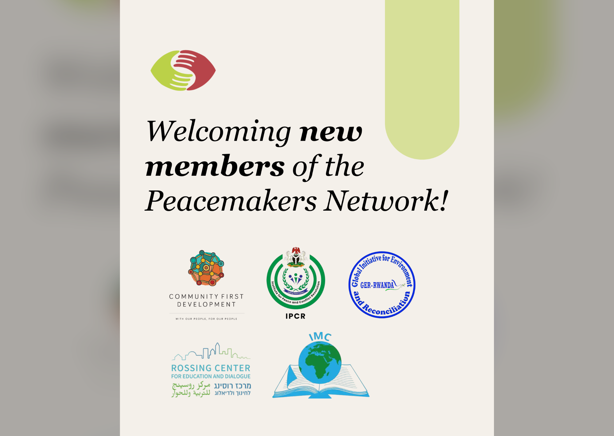 welcome new members 2025 - Peacemakers Network